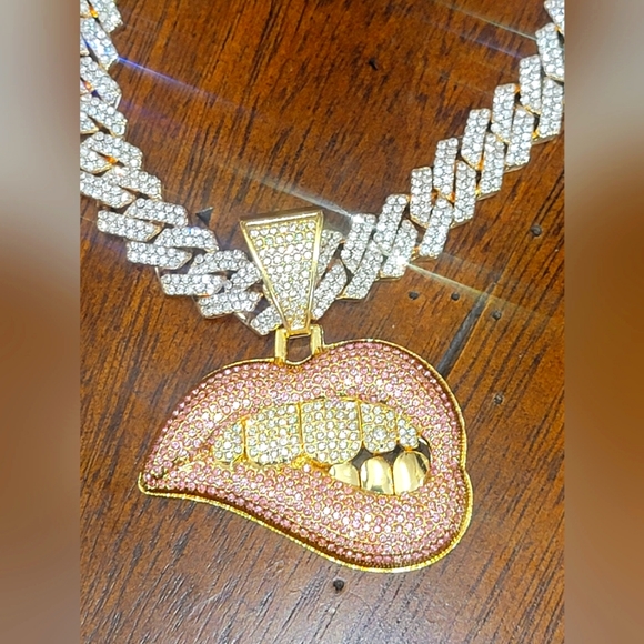 Jewelry | Lip Ice Custom Stainless Steel Pendent With Bling Necklace ...